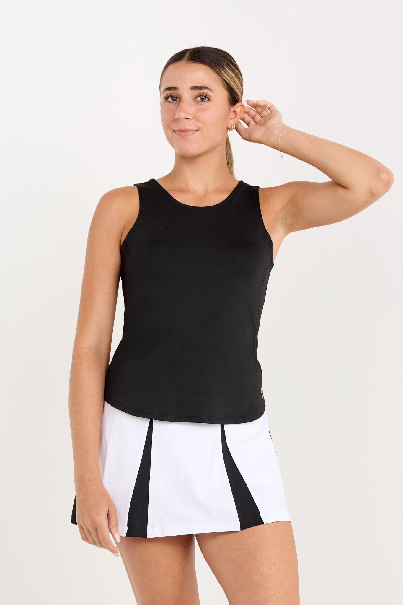 Women's Black Twist Back Tennis Tank Top by Sofibella
