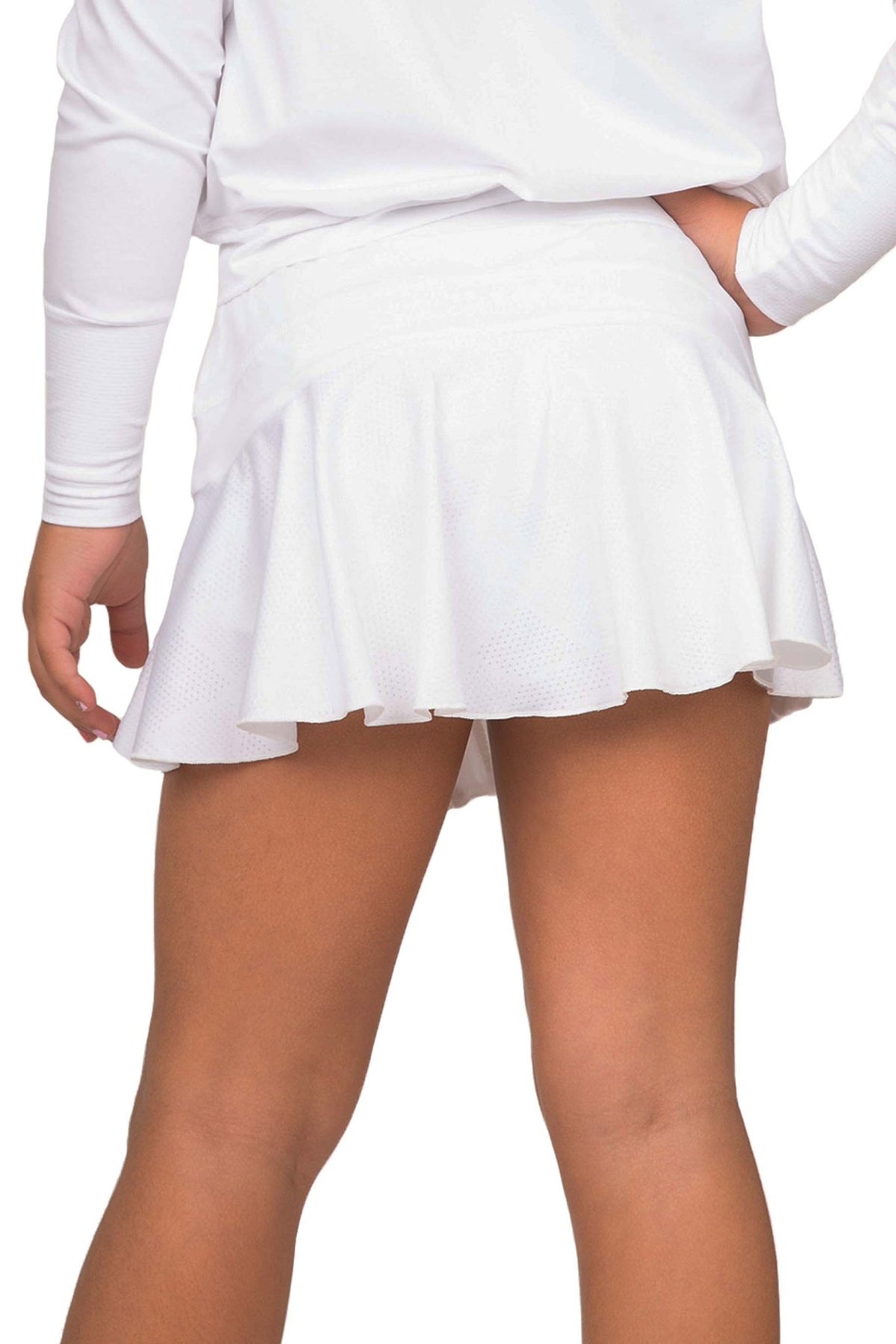 Girl's White Frilly Tennis Skort by Sofibella